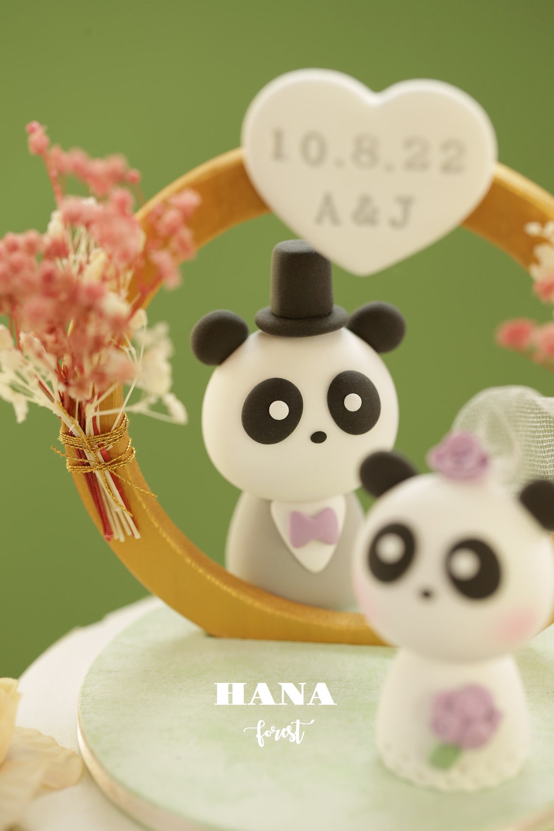 Panda Wedding Cake Topperbride and Groom Cake Toppercouple - Etsy