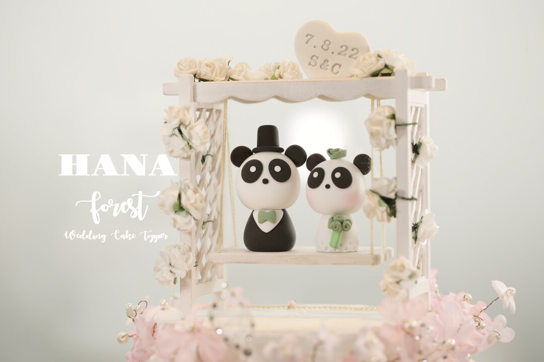 Panda Wedding Cake Topper,bride and Groom Cake Topper,couple Cake ...