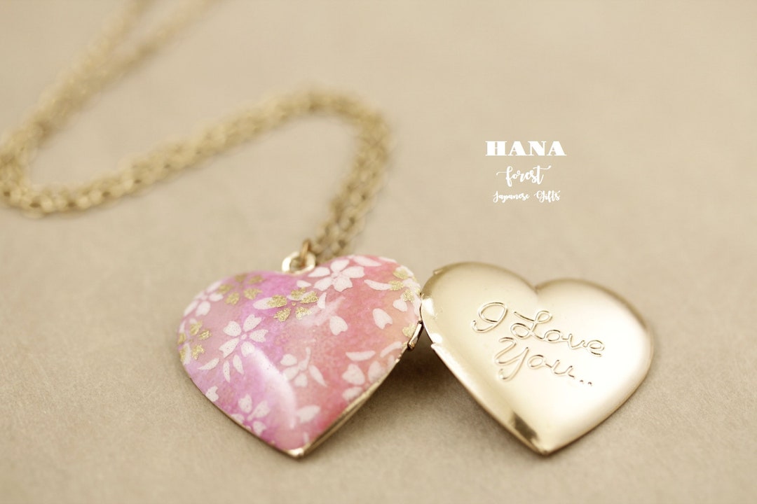 Japanese Chiyogami Locket Necklace,photo Necklace,necklace Locket ...