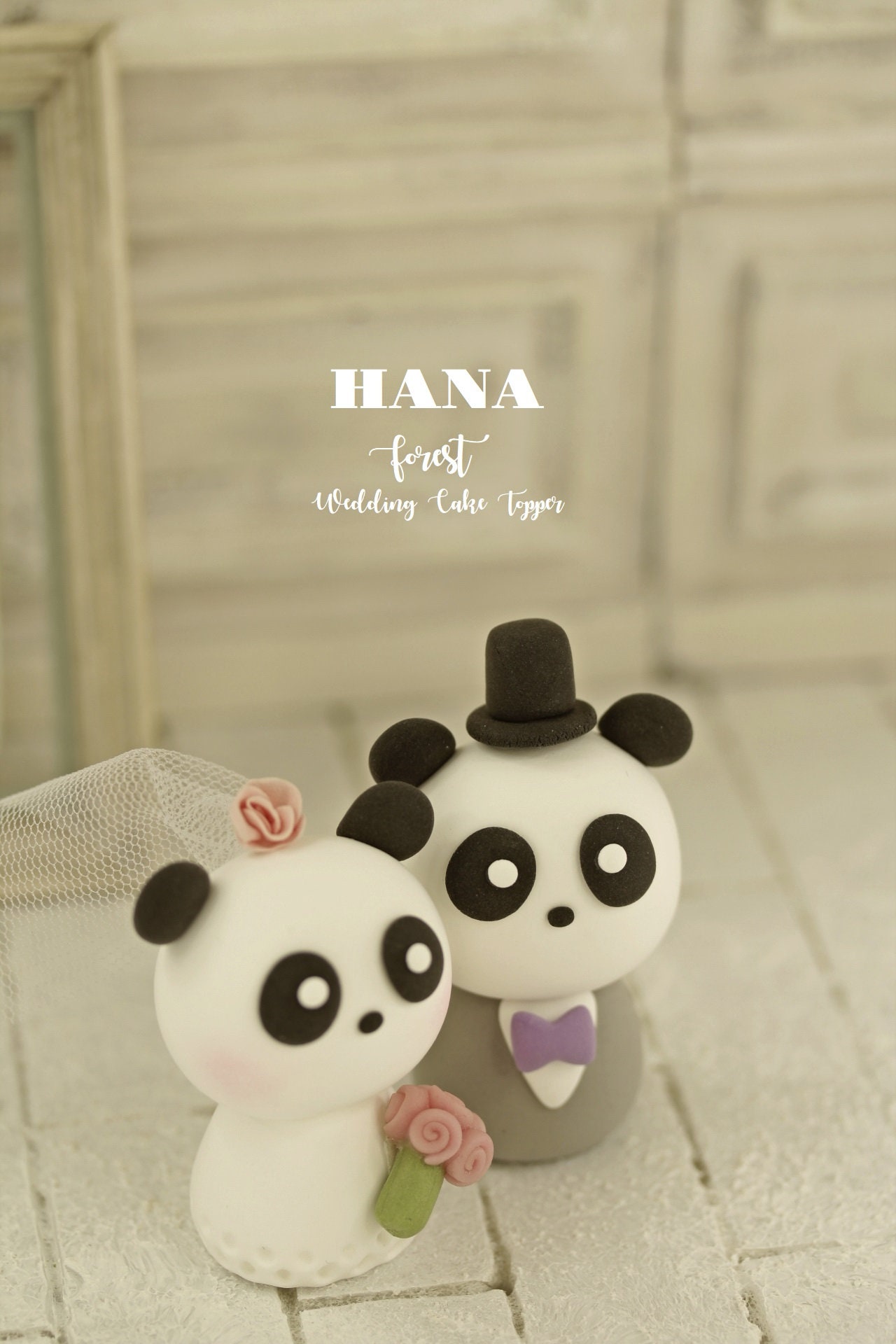 Panda Wedding Cake Topperbride and Groom Cake Toppercouple - Etsy