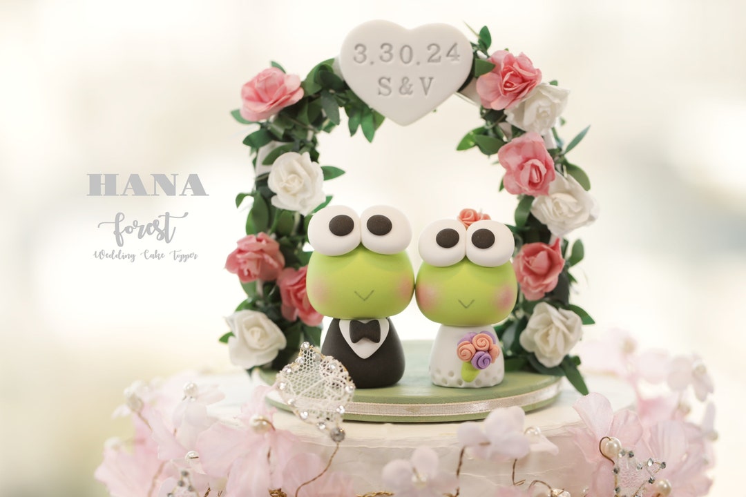 Frog Wedding Cake Topper,frogs Couple Bride and Groom Cake Topper ...