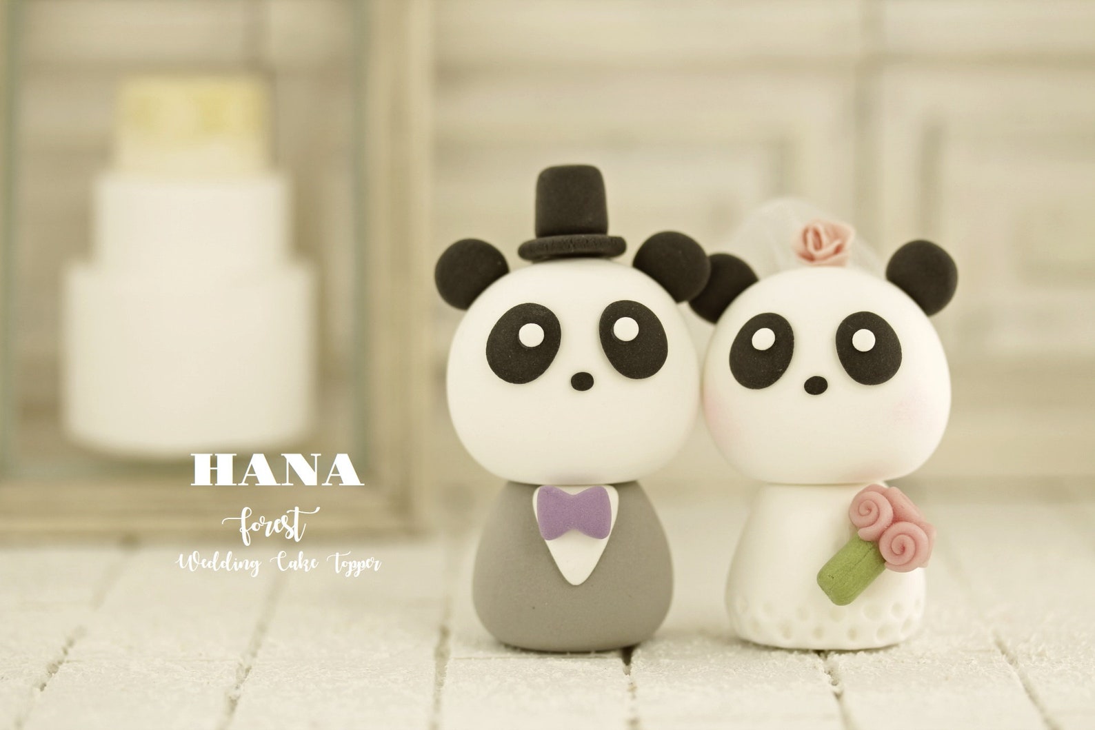 Panda Wedding Cake Topperbride and Groom Cake Toppercouple - Etsy