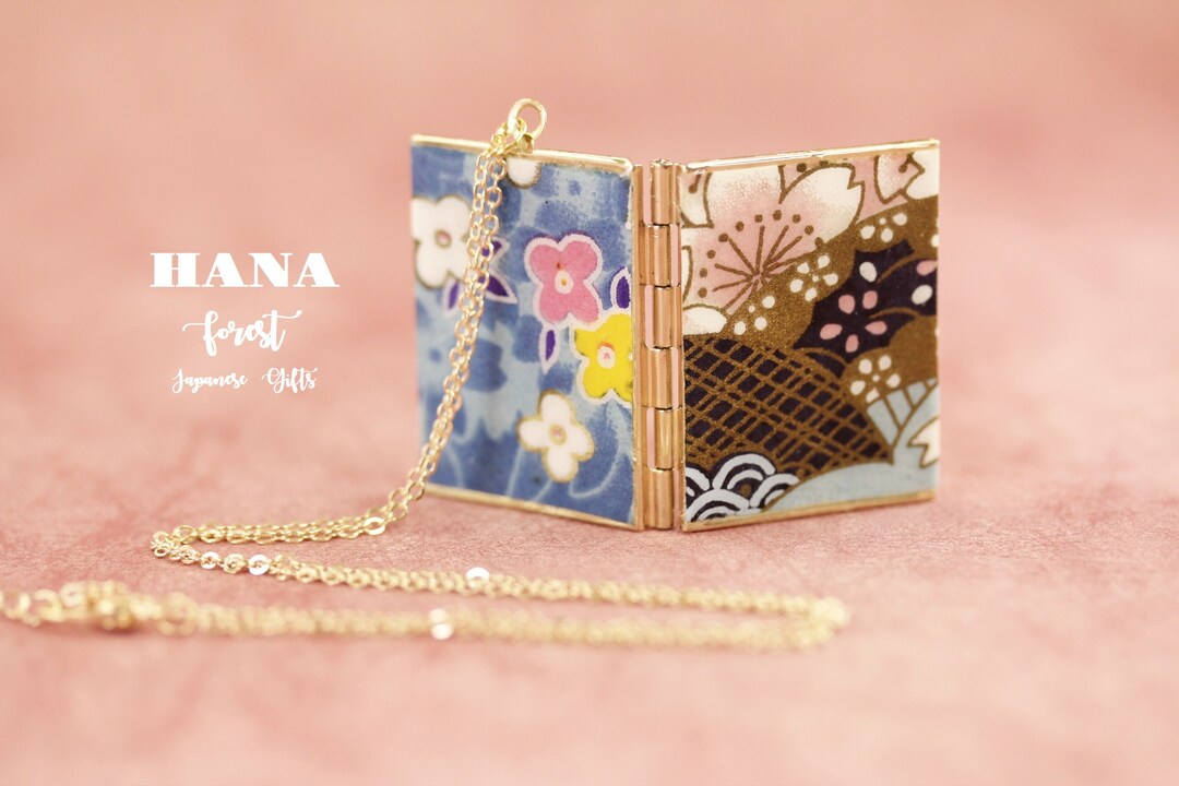 Japanese Chiyogami Locket Necklace,photo Necklace,necklace Locket ...
