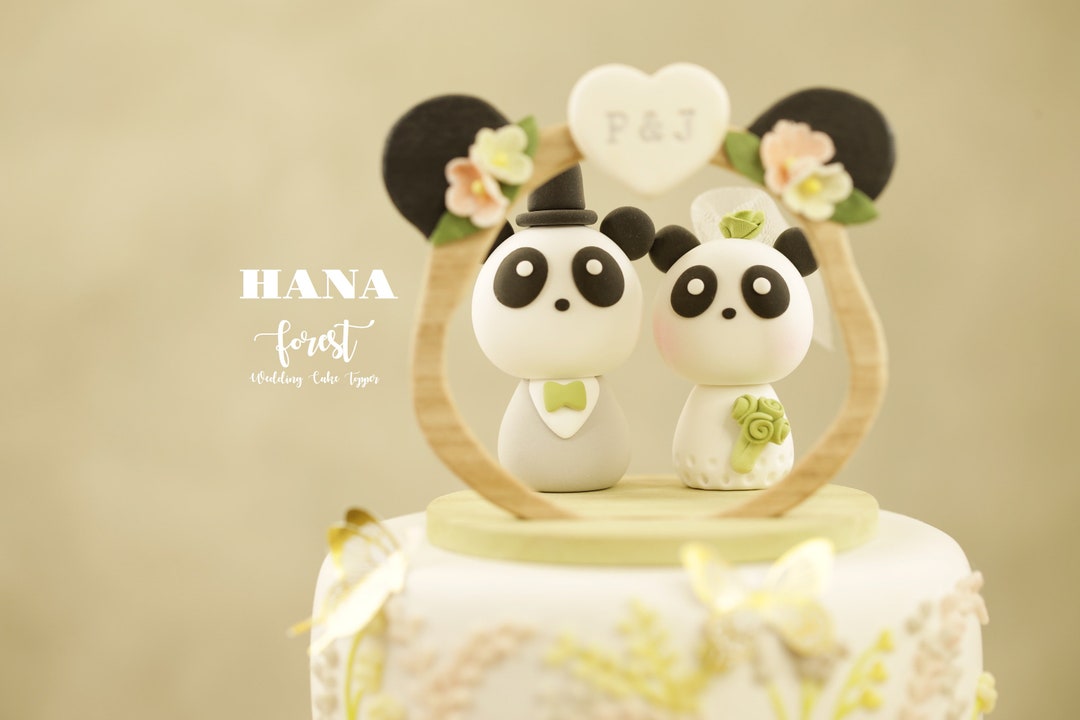 Panda Wedding Cake Topper,bride and Groom Cake Topper,couple Cake ...