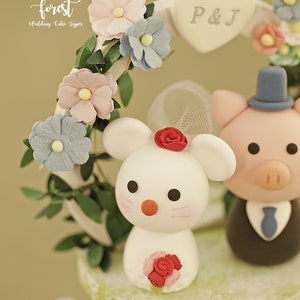 Pig and Mouse Wedding Cake Topper,rat and Piggy Cake Topper,piglet and ...