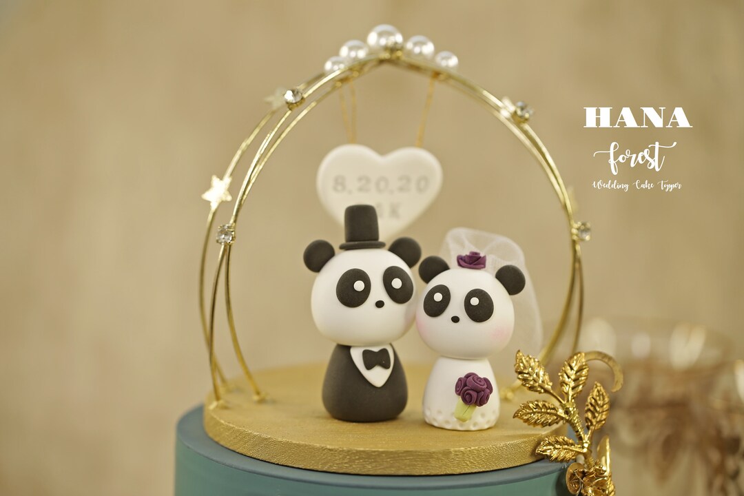 Panda Wedding Cake Topper,bride and Groom Cake Topper,couple Cake ...