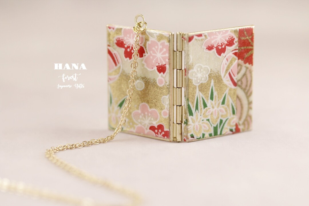 Japanese Chiyogami Locket Necklace,photo Necklace,necklace Locket ...