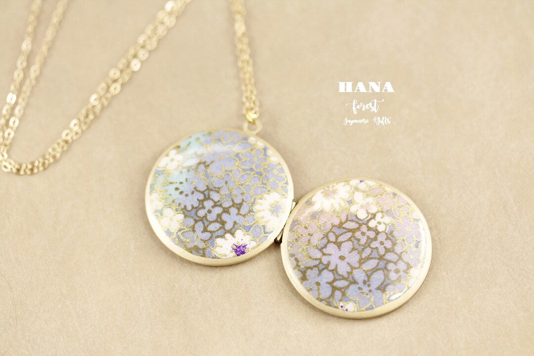 Japanese Chiyogami Locket Necklace,photo Necklace,necklace Locket ...