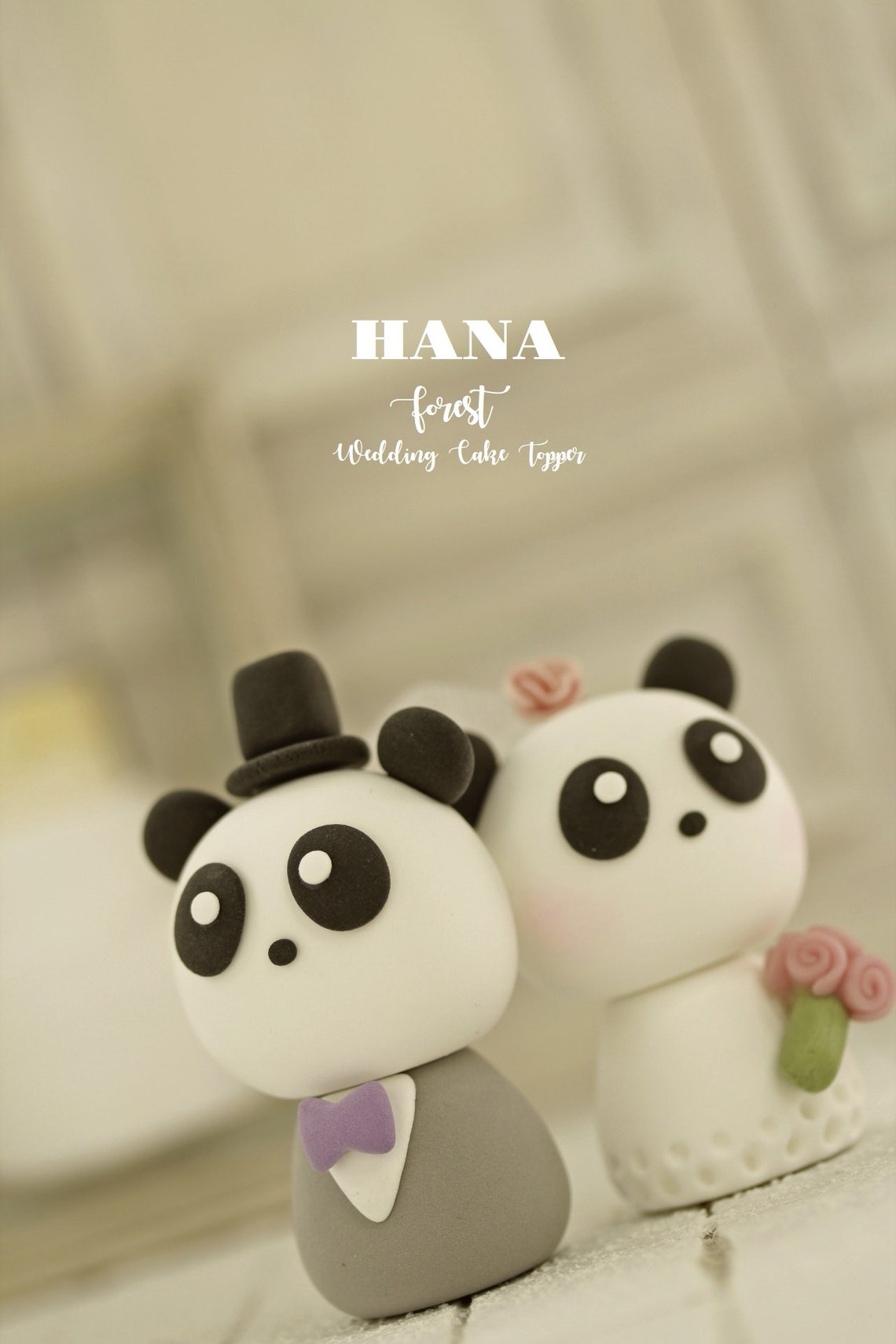 Panda Wedding Cake Topperbride and Groom Cake Toppercouple - Etsy