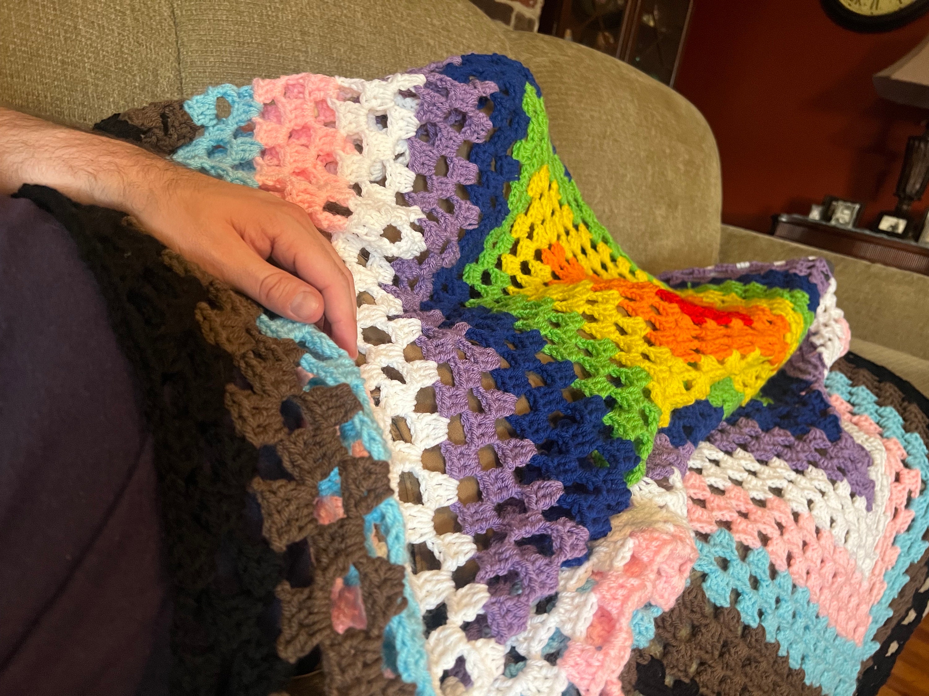 Rainbow Gay Pride Blanket - Progress Flag Colors With Granny Squares ...