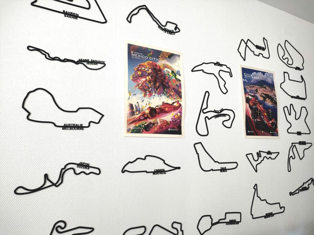 Circuit de Formule 1, Déco murale circuit F1, Circuit F1 mur, Tracé ...