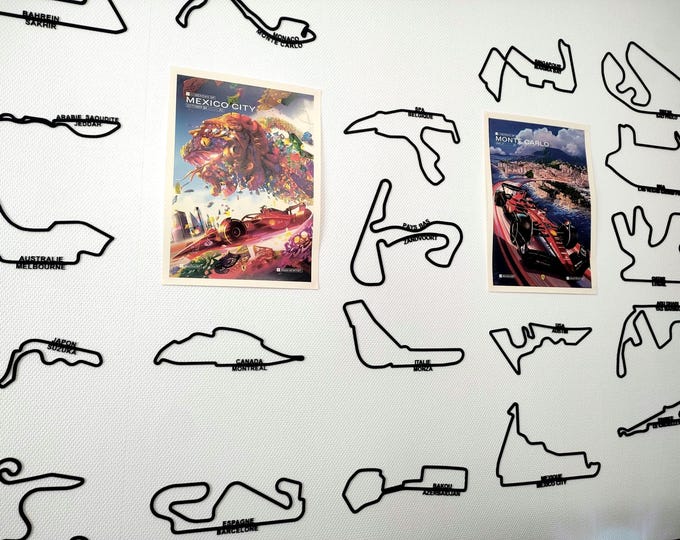 Set of 24 Formula 1 Circuits, F1 Circuit Wall Decoration, Wall ...