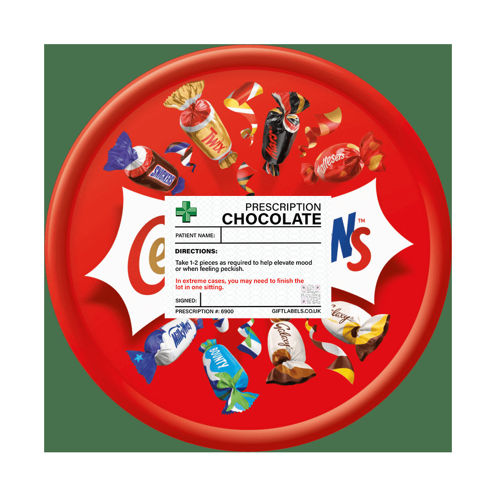 Prescription Chocolate Bar Label Sticker Funny Novelty Gift Birthday ...
