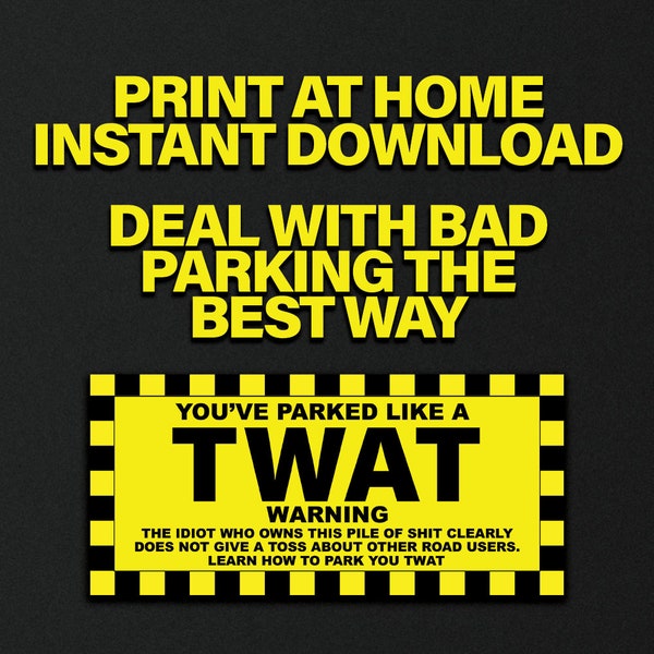 Printable Bad Parking Tickets - Etsy