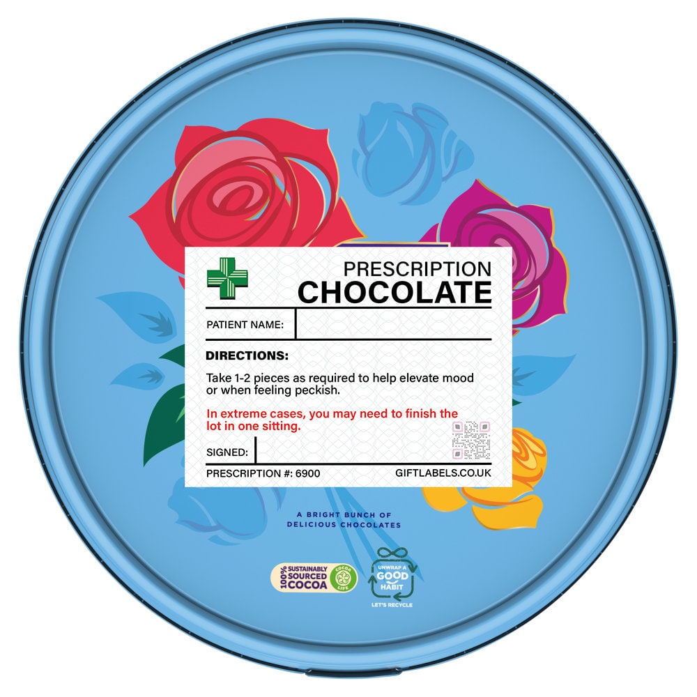 Prescription Chocolate Bar Label Sticker Funny Novelty Gift Birthday ...
