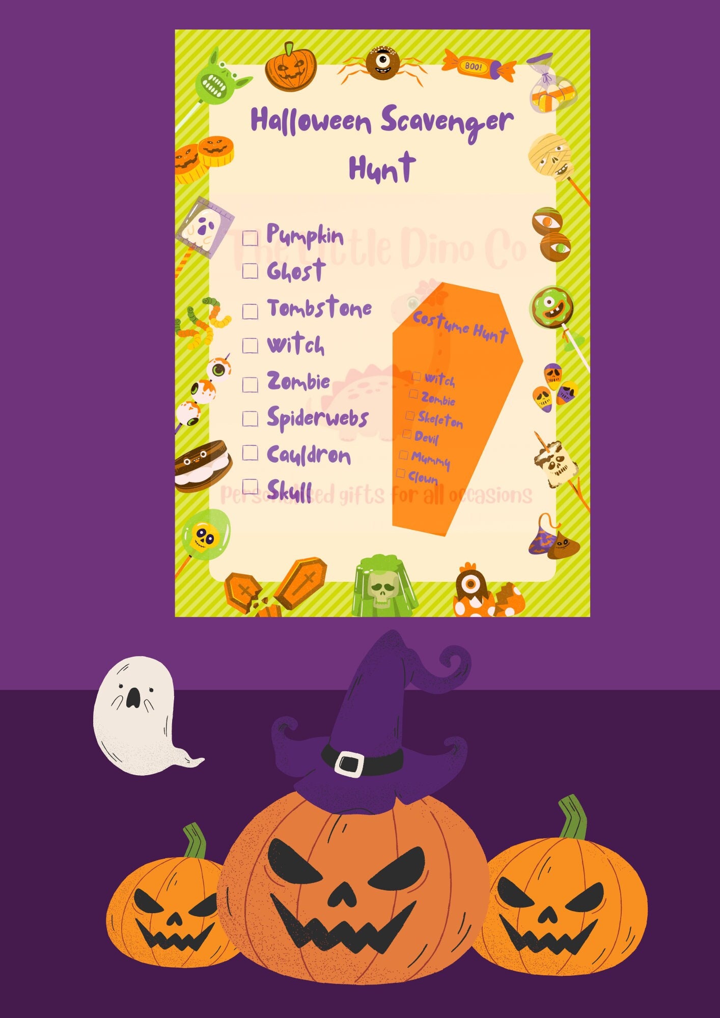 Printable Halloween Scavenger Hunt, Halloween Game, Printable Halloween ...