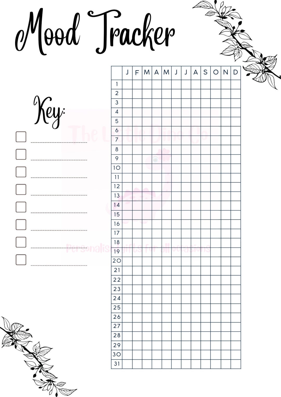 Mood Tracker, Yearly Mood Tracker, Year in Pixels, ADHD Mood Tracker ...