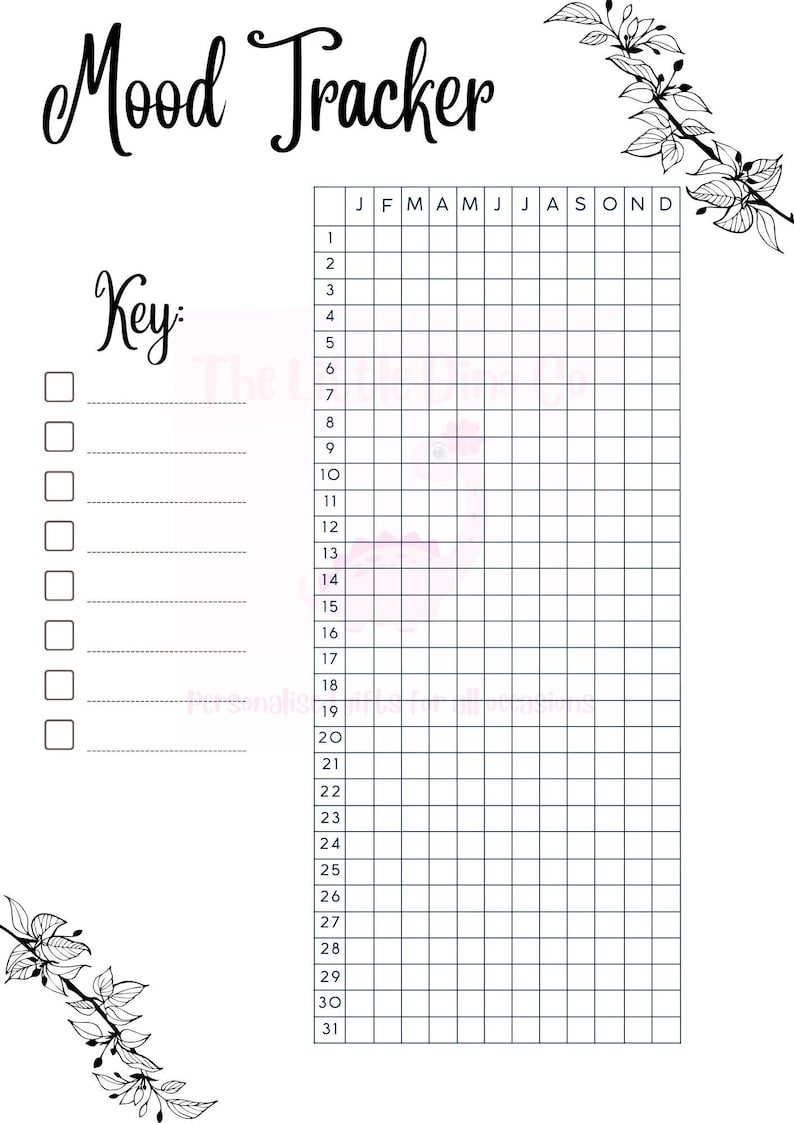 Mood Tracker, Yearly Mood Tracker, Year in Pixels, ADHD Mood Tracker ...