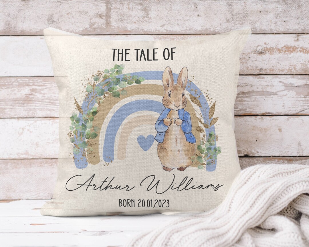 Peter Rabbit Rainbow Cushion, Boys Nursery Cushion, Boys Nursery Decor ...