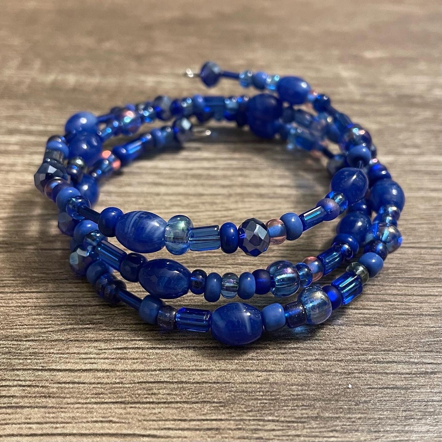 Dreamy Blue Beaded Bracelet - Etsy