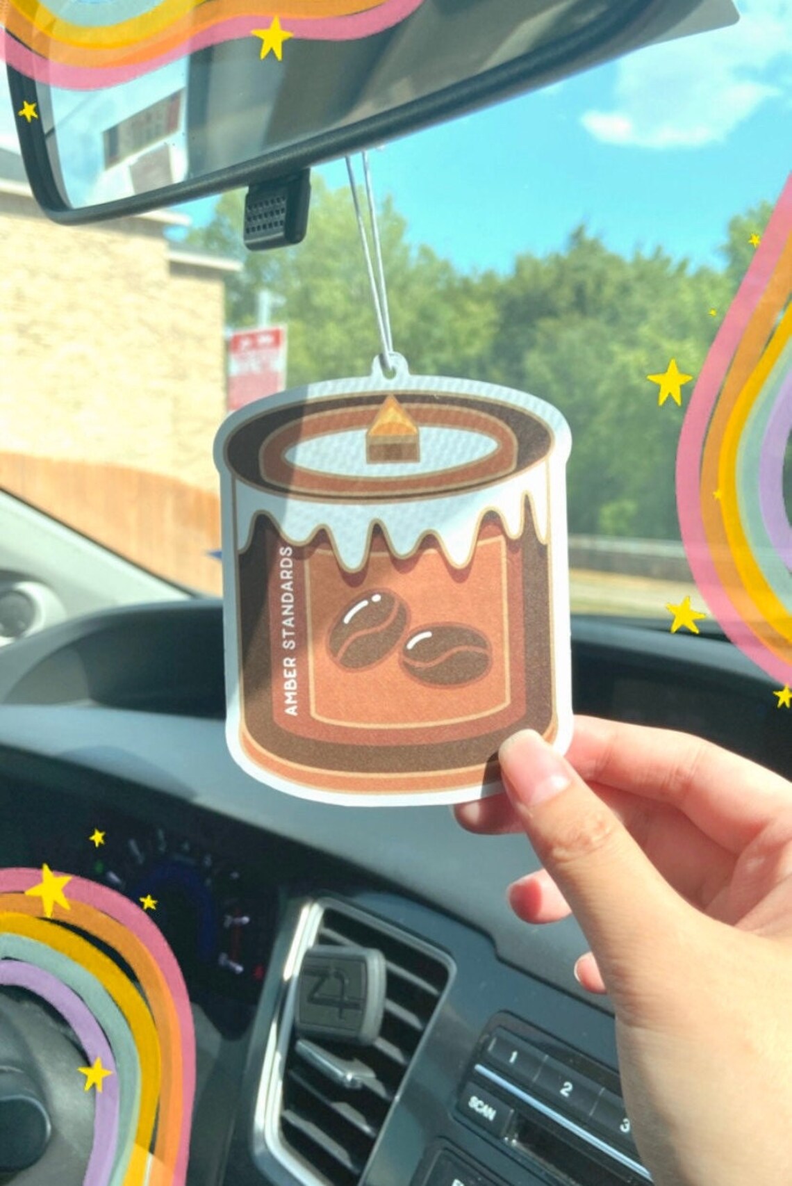 Car Freshener Cappuccino Coffee & Milk Scent Cafe Shop Car Accessories ...