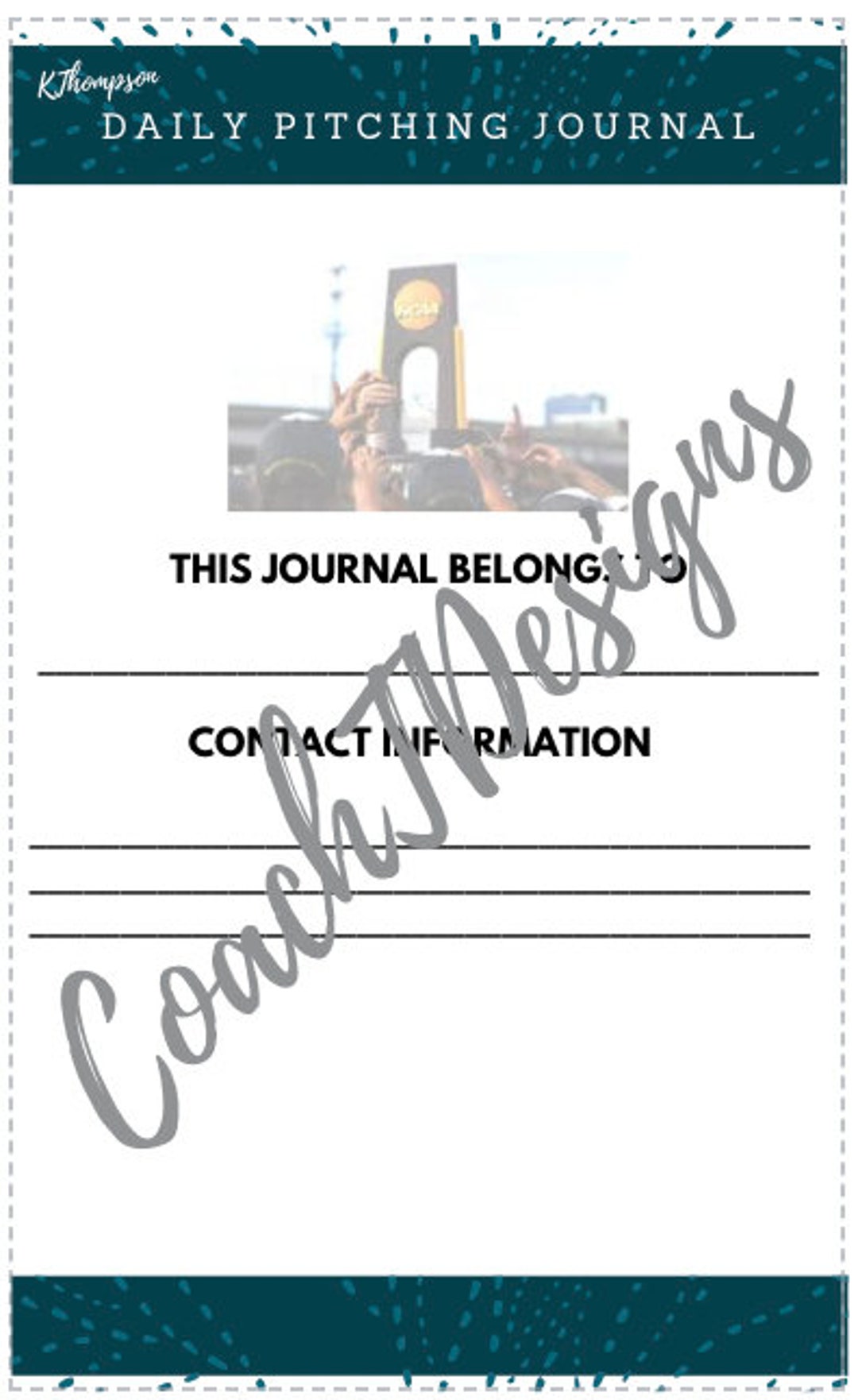 Daily Pitching Journal - Etsy