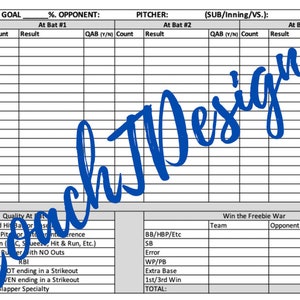 Quality At-bat Chart Package - Etsy