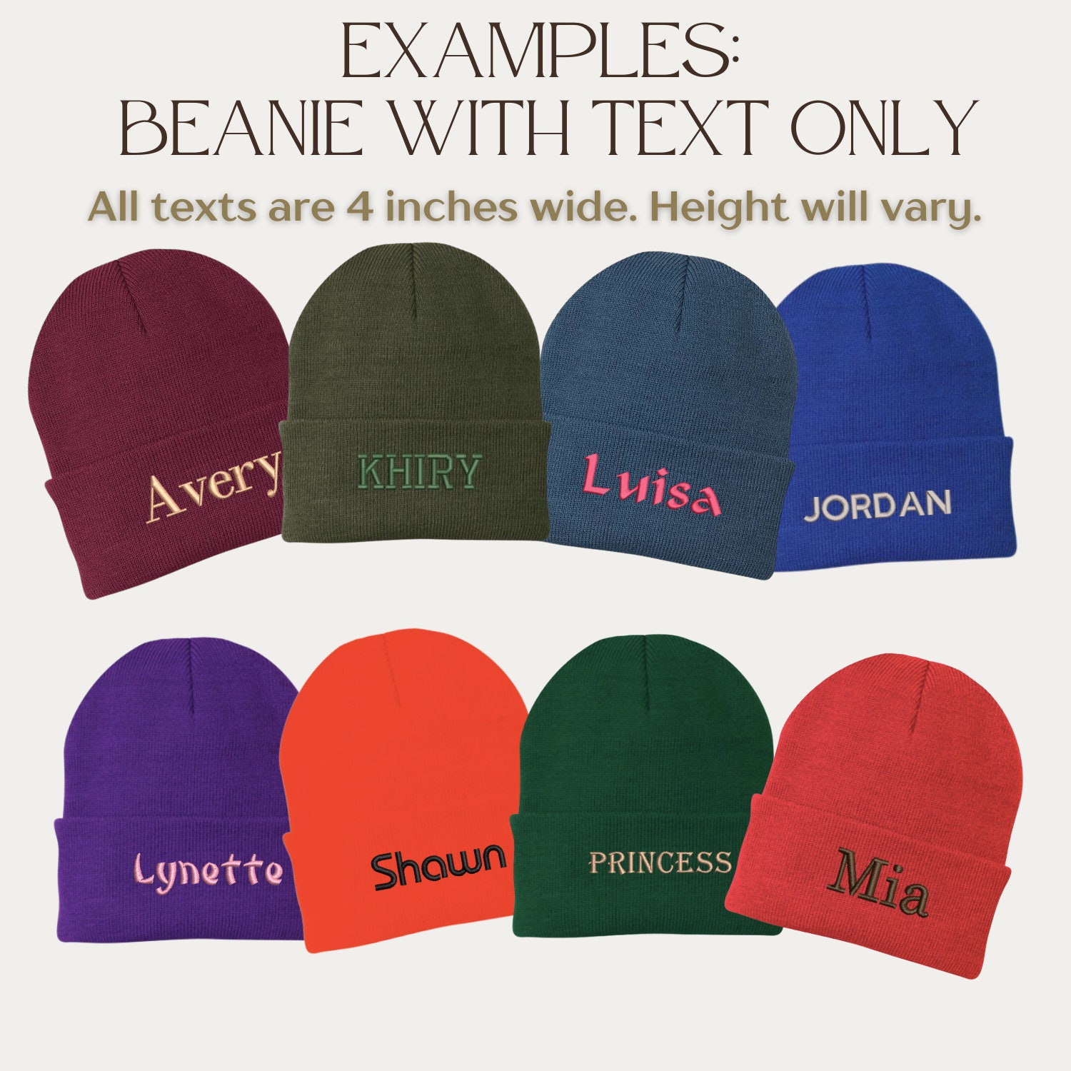 Personalized Embroidered Beanie Custom Beanie With Name - Etsy