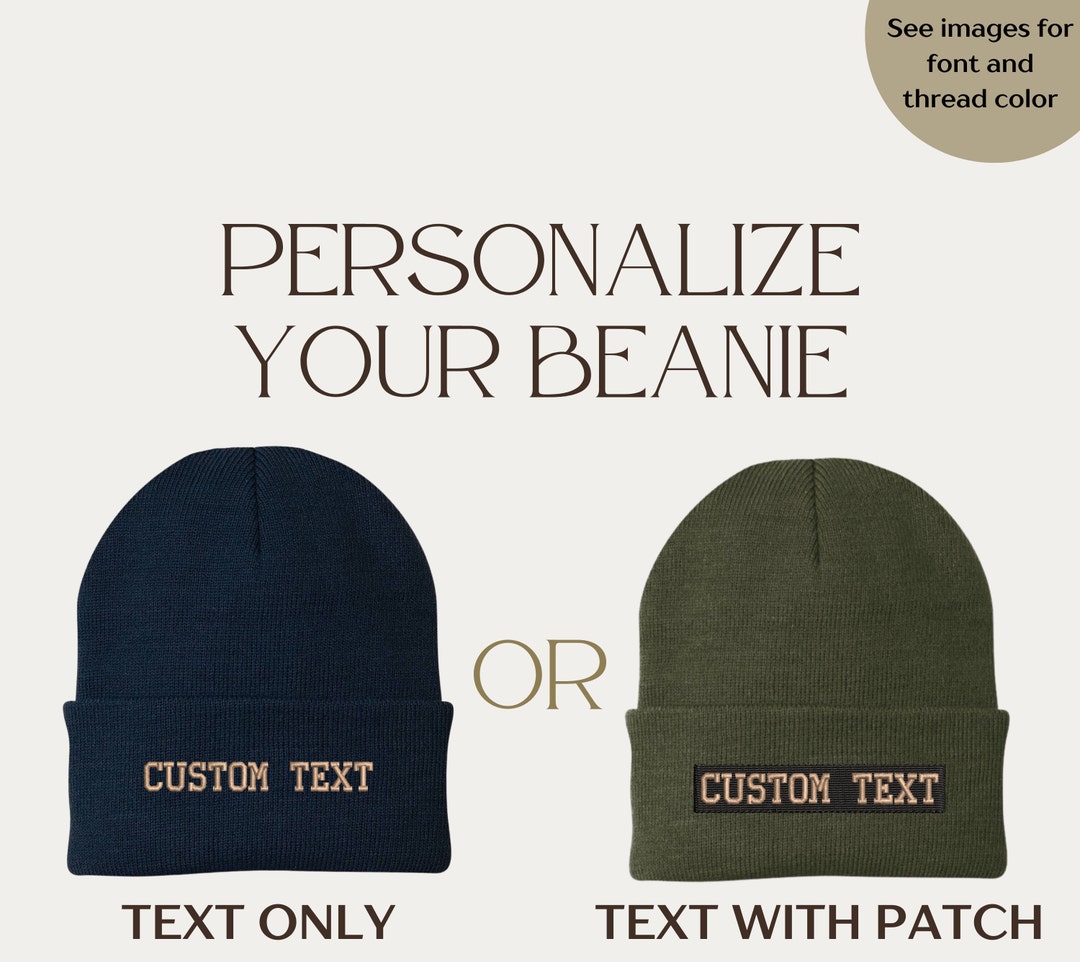 Personalized Embroidered Beanie: Custom Name Cap - Etsy