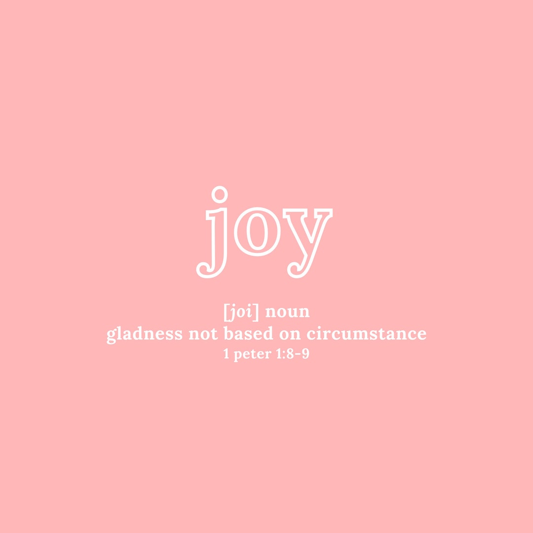 JOY Definition Wall Art (pink), Typography Printable, Instant Digital ...