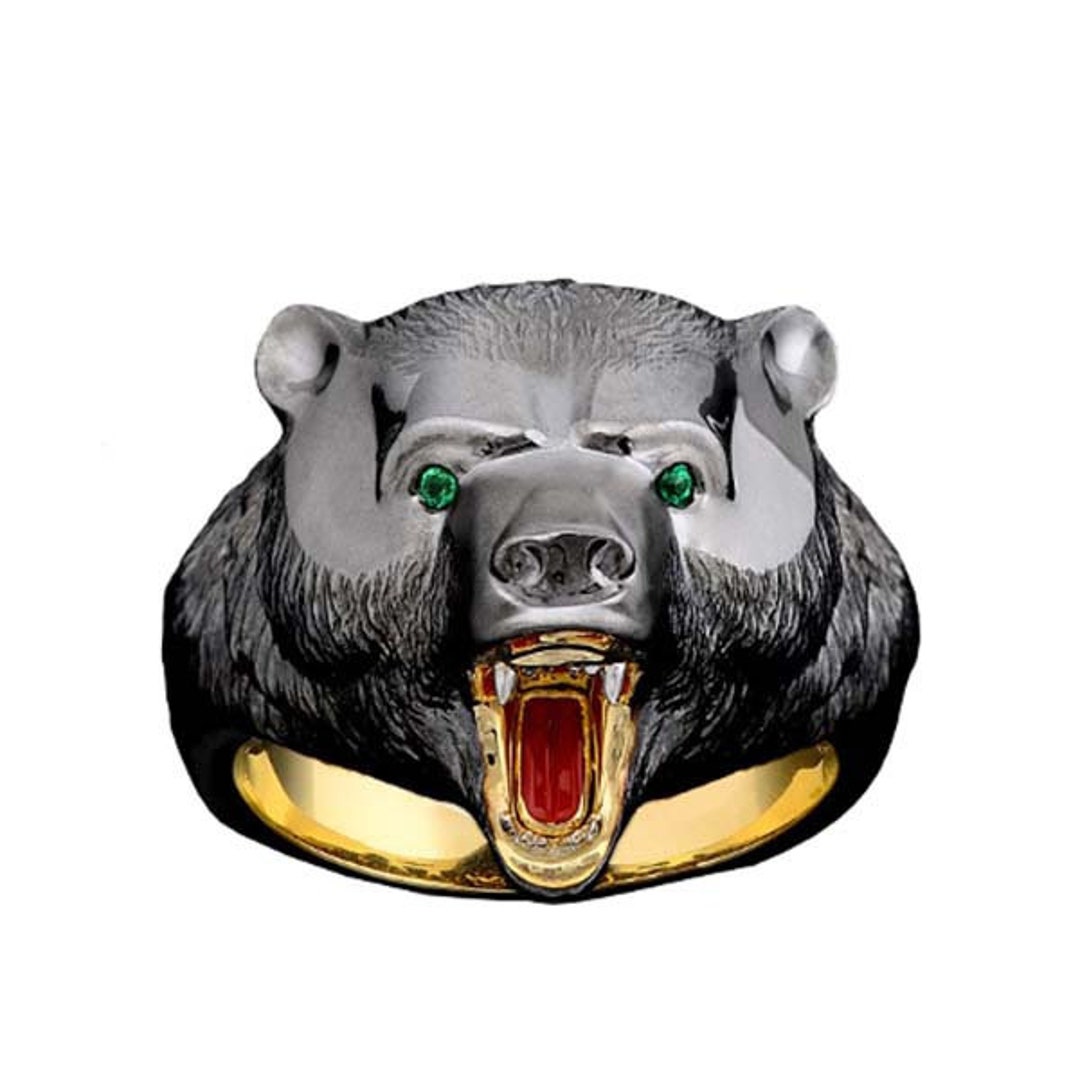 Bär Ring, Tier Ring, Bär Schmuck, Bären Herren Ring Größe 12 - Etsy ...