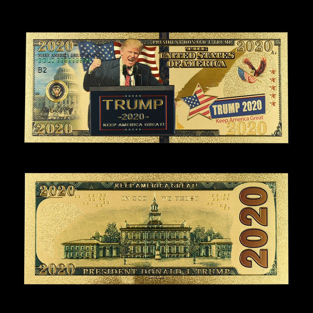Gold Plated Banknote D. Trump Train USA 2020 Very Rare - Etsy
