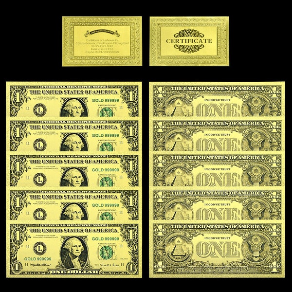 Gold Banknotes Certificate - Etsy