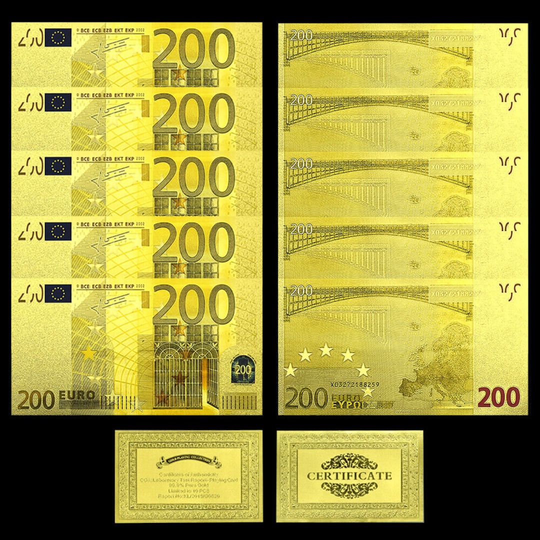 Europe Banknotes/200 Euro Banknote/gold Plated Banknote/with Color ...