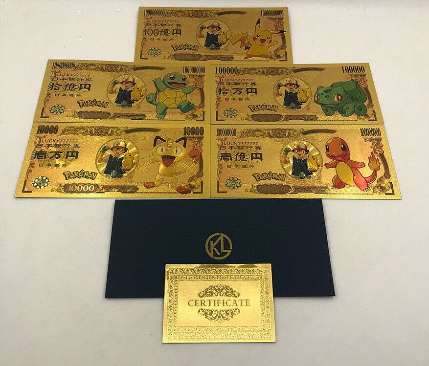 Art & Collectibles Fake Yen banknotes gold-plated in 6 different sets ...