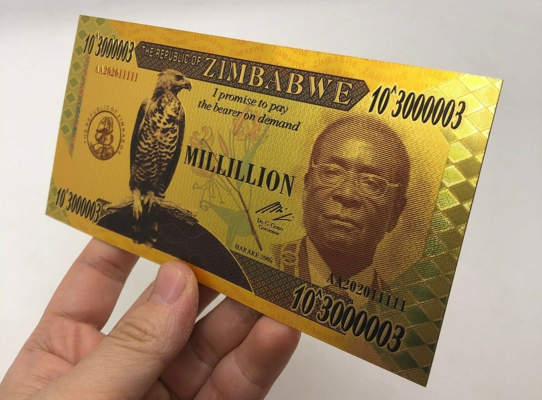 Millillion Dollar 24K Gold Plated Banknote Zimbabwe - Etsy