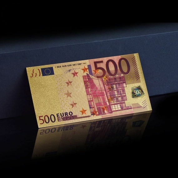 500 Euro Banknote Gold Plated Banknote With Color Souvenir Etsy