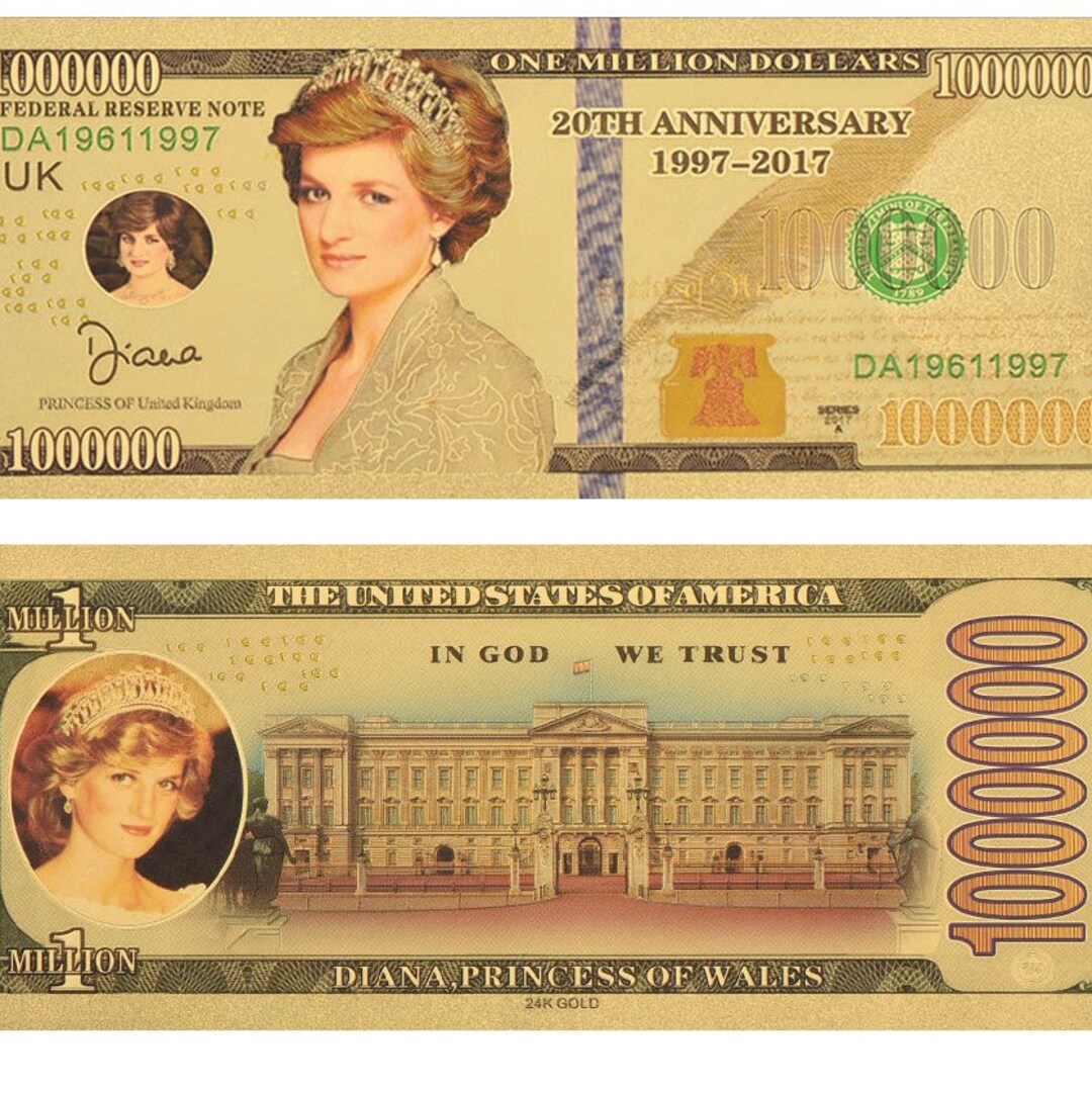 Rare Dollar Commemorative Banknote Princess Diana Gold Plated - Etsy