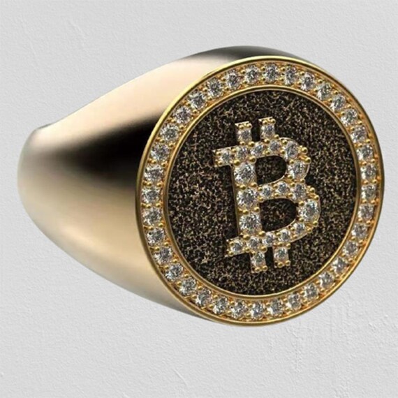 Coins & Money Gorgeous Beautiful Bitcoin Men's Ring Size 10 Art ...