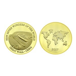 7pcs/set 2007 New 7 Wonders of the World Gold Coins Souvenir Gold ...