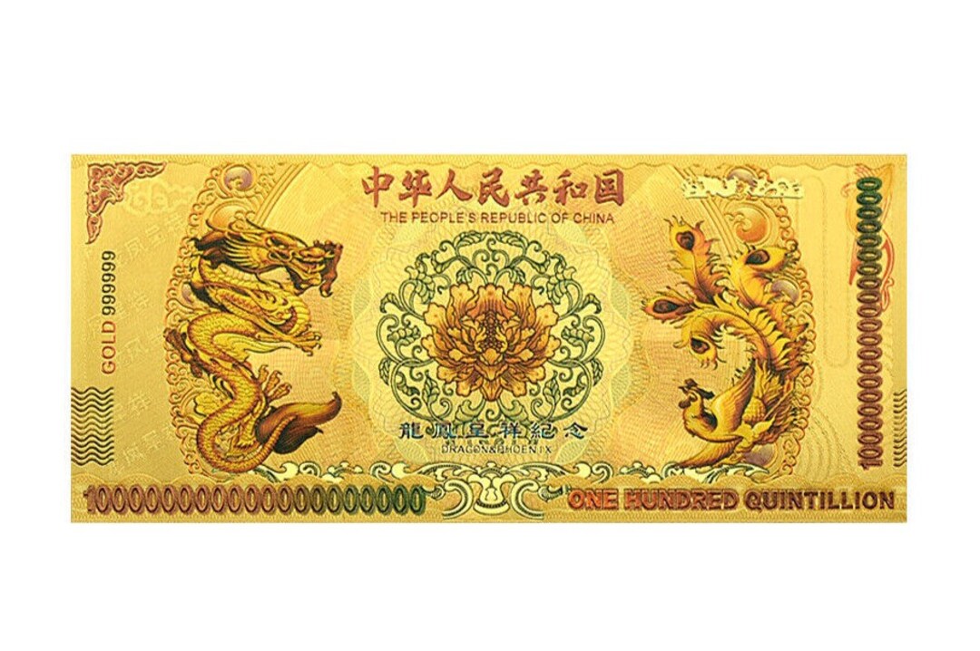 China Banknote/ 24 K/gold Plated Banknote/china/souvenir/ - Etsy