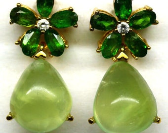 Chrome Diopside Earrings | Etsy