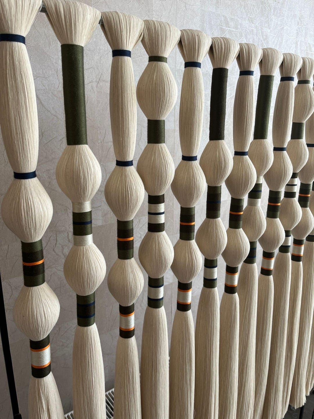 Extra Large Mexican Textile Wall Hanging Hand Woven Rope Knot Art Lomas ...