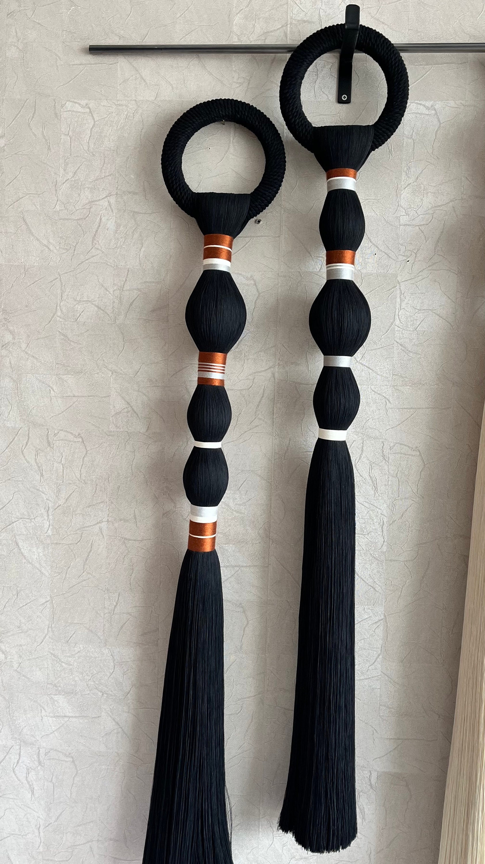 Macrame Fiber Wall Hanging Fabric Textile Art Artisan Mexican Rope Art ...