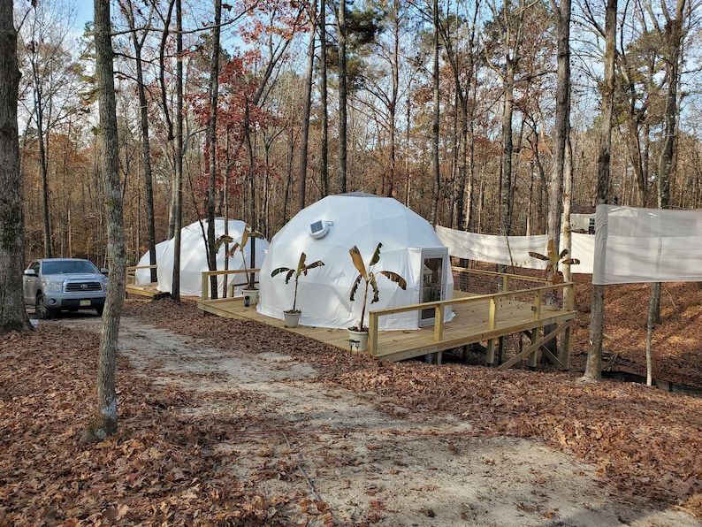 Geo Domes, Glamping Dome All-in-one: 2 20ft Dome Frame, Skin, Lining ...