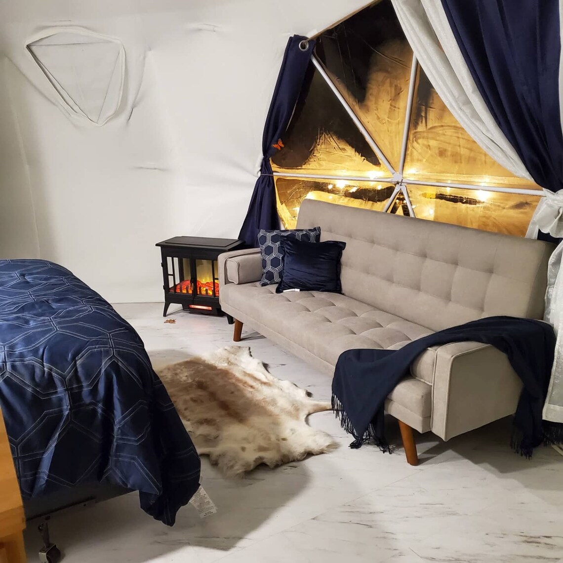 Geo Domes, Glamping Dome All-in-one: 2 20ft Dome Frame, Skin, Lining ...