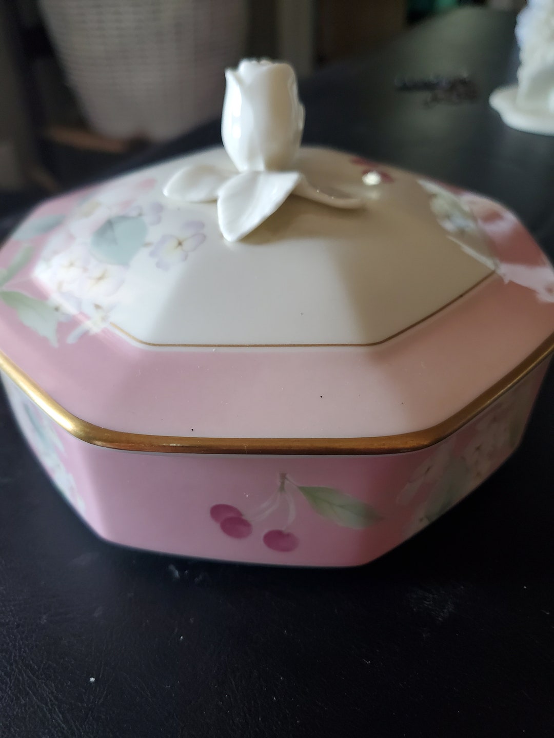 Mikasa Botanica Pink 82020 Ivory Bone China Trinket Dish With Lid ...