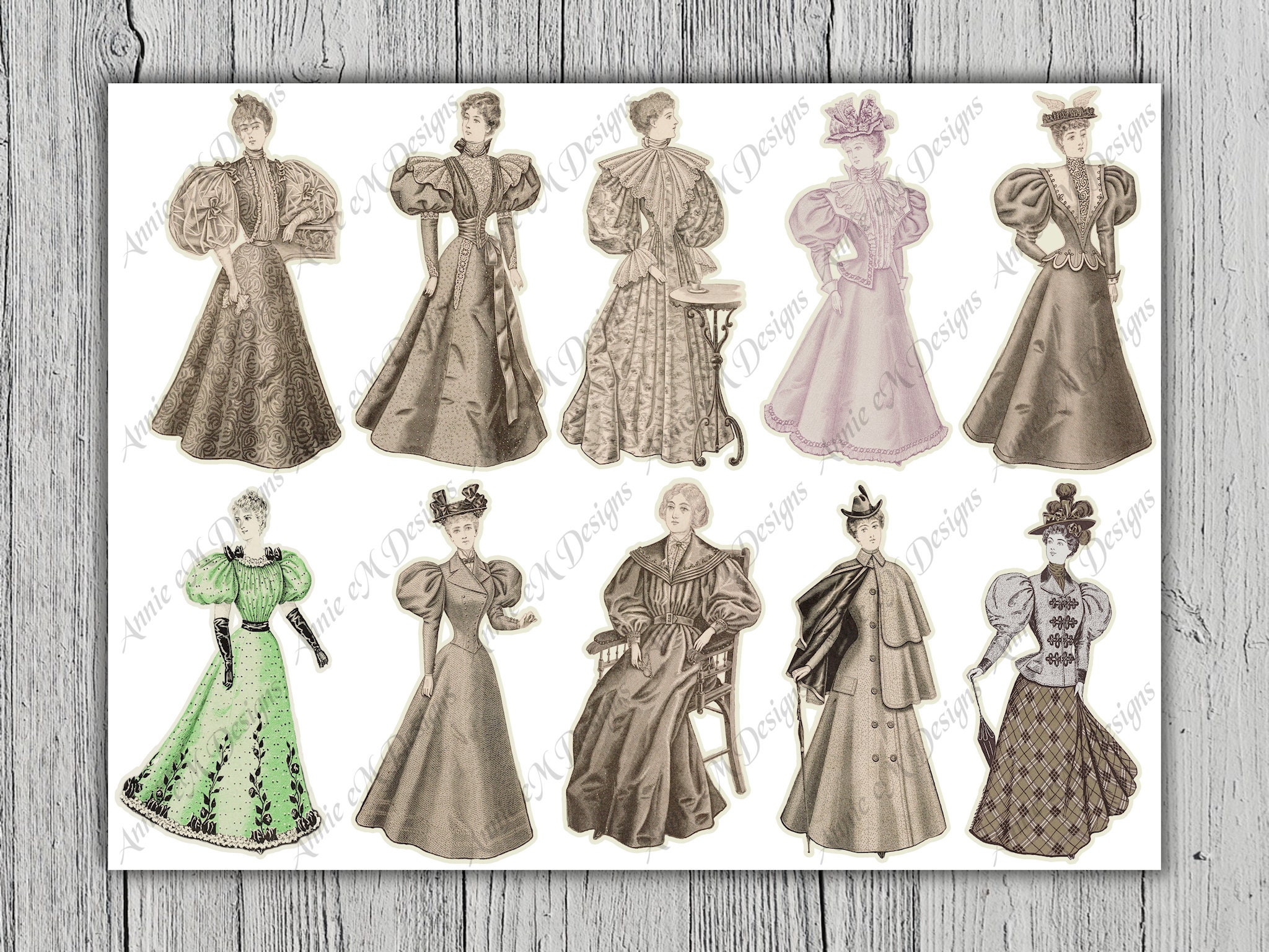 Vintage Society Ladies -- 65 Images, Printable Fashion Journal Ephemera ...
