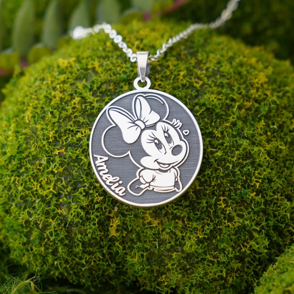 Minnie Mouse Name Necklace - Etsy