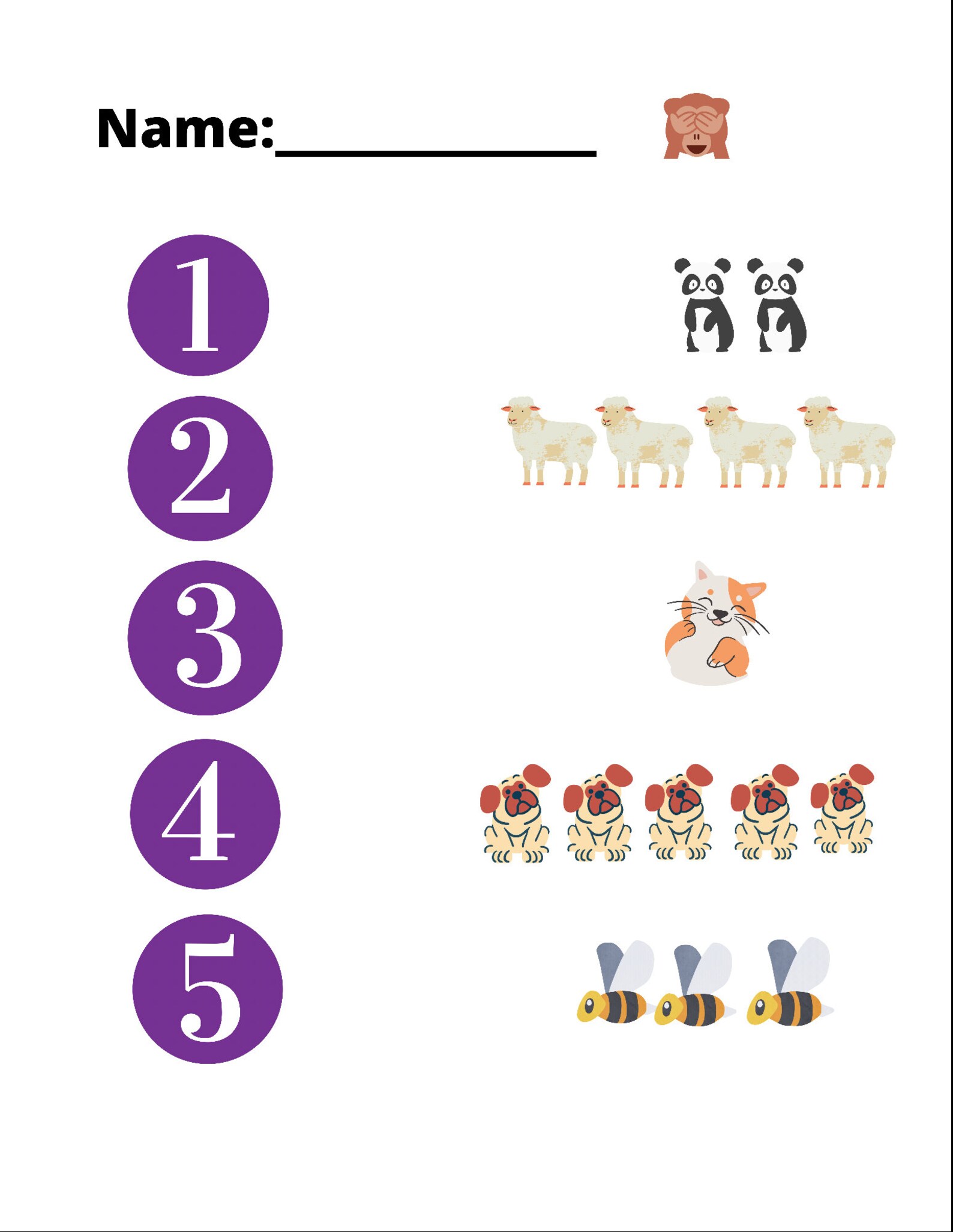 Learning Numbers 1-5 - Etsy